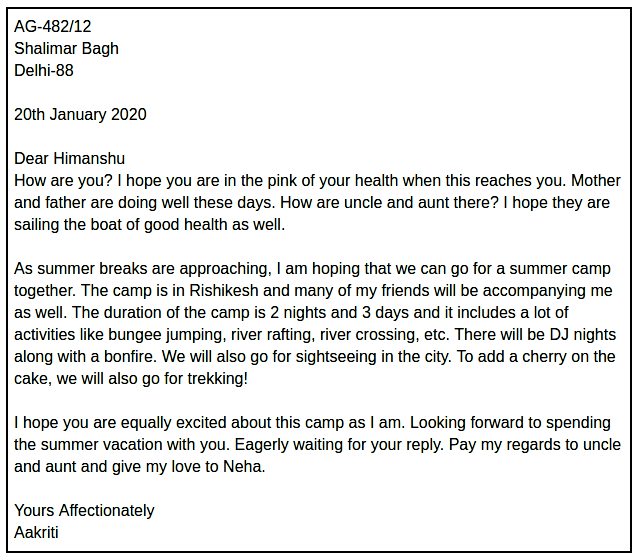 Informal Letter Leverage Edu