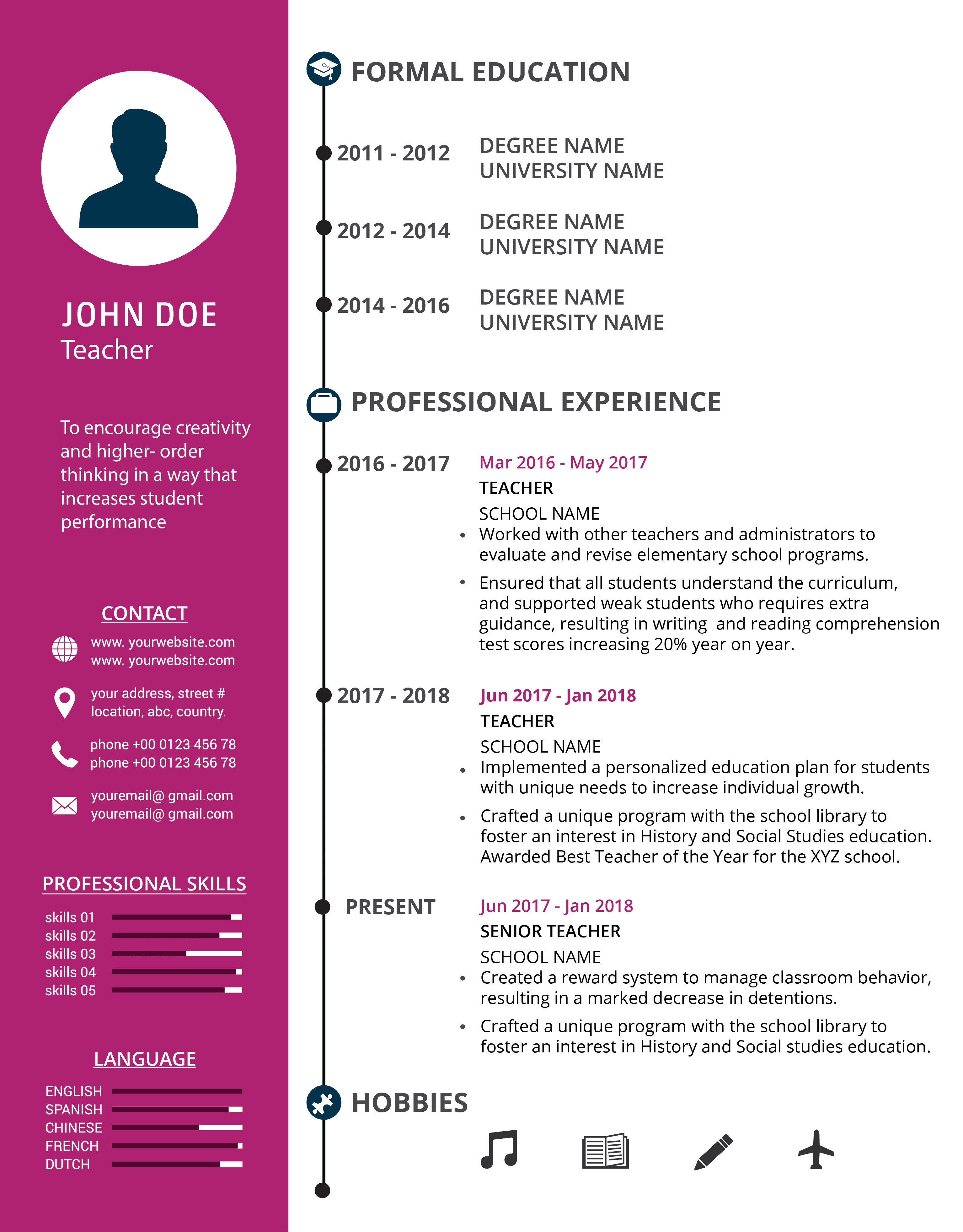 Career Objective For Teacher Leverage Edu